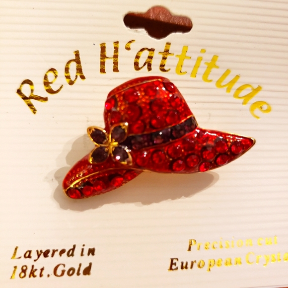 Red H'attitude | Jewelry | New Vintage Red Hat Society Enameledjeweled ...